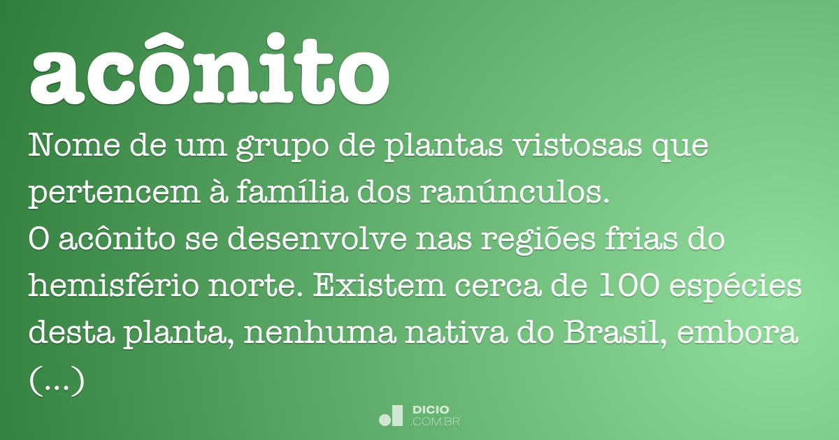 Acônito - Dicio, Dicionário Online de Português