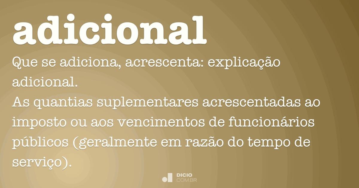 Adicional - Dicio, Dicionário Online de Português