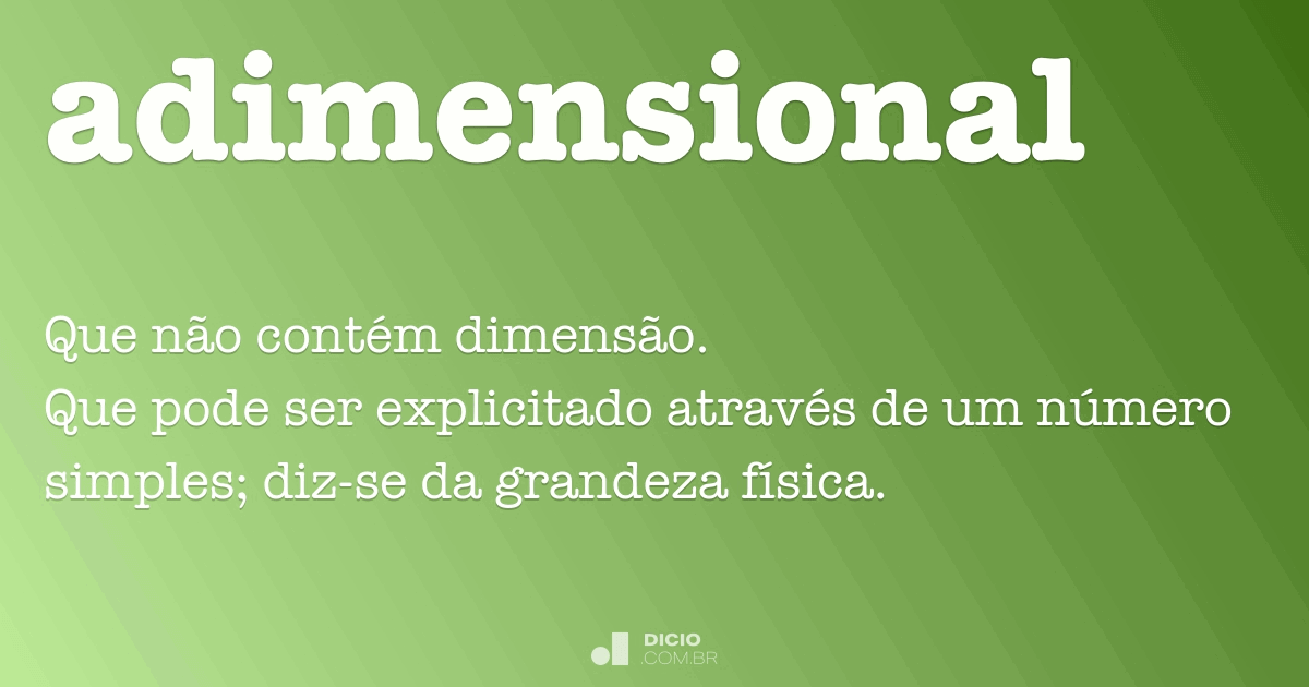 Adimensional - Dicio, Dicionário Online de Português