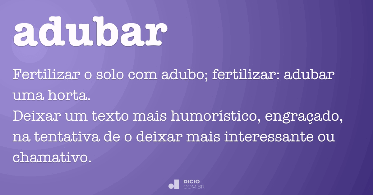 Adubar - Dicio, Dicionário Online de Português