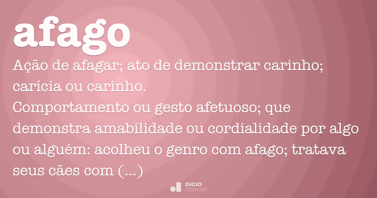 Afago - Dicio, Dicionário Online de Português