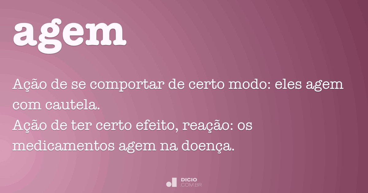 Agem - Dicio, Dicionário Online de Português