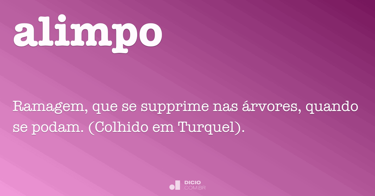 Alimpo - Dicio, Dicionário Online de Português