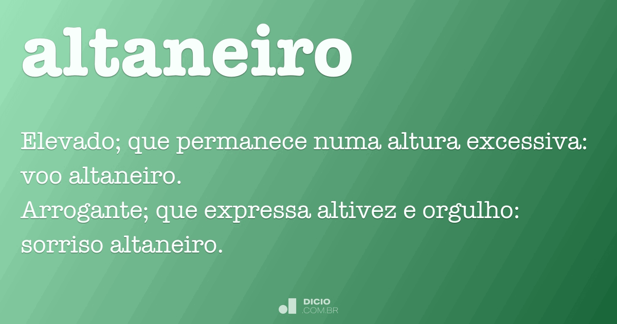 Altaneiro - Dicio, Dicionário Online de Português