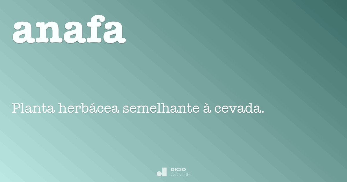 Anafa - Dicio, Dicionário Online de Português