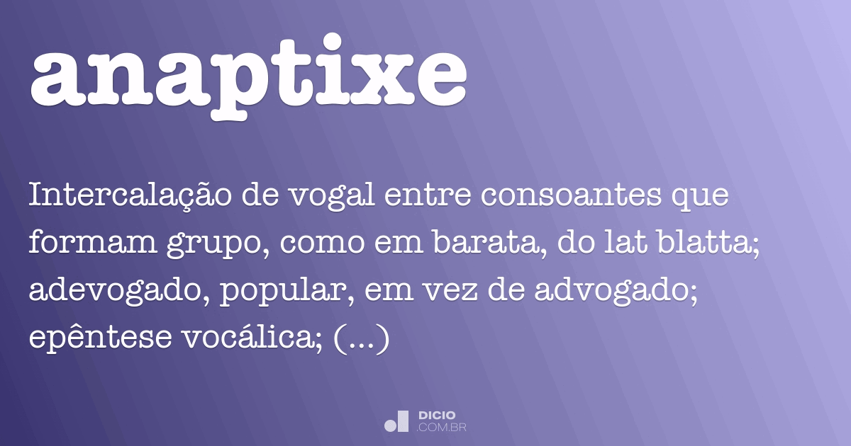 Anaptixe - Dicio, Dicionário Online de Português
