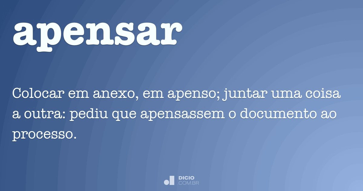 Apensar - Dicio, Dicionário Online de Português