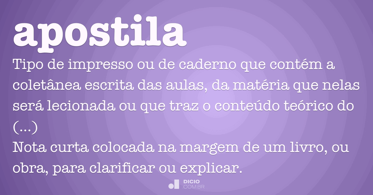 Apostila - Dicio, Dicionário Online de Português