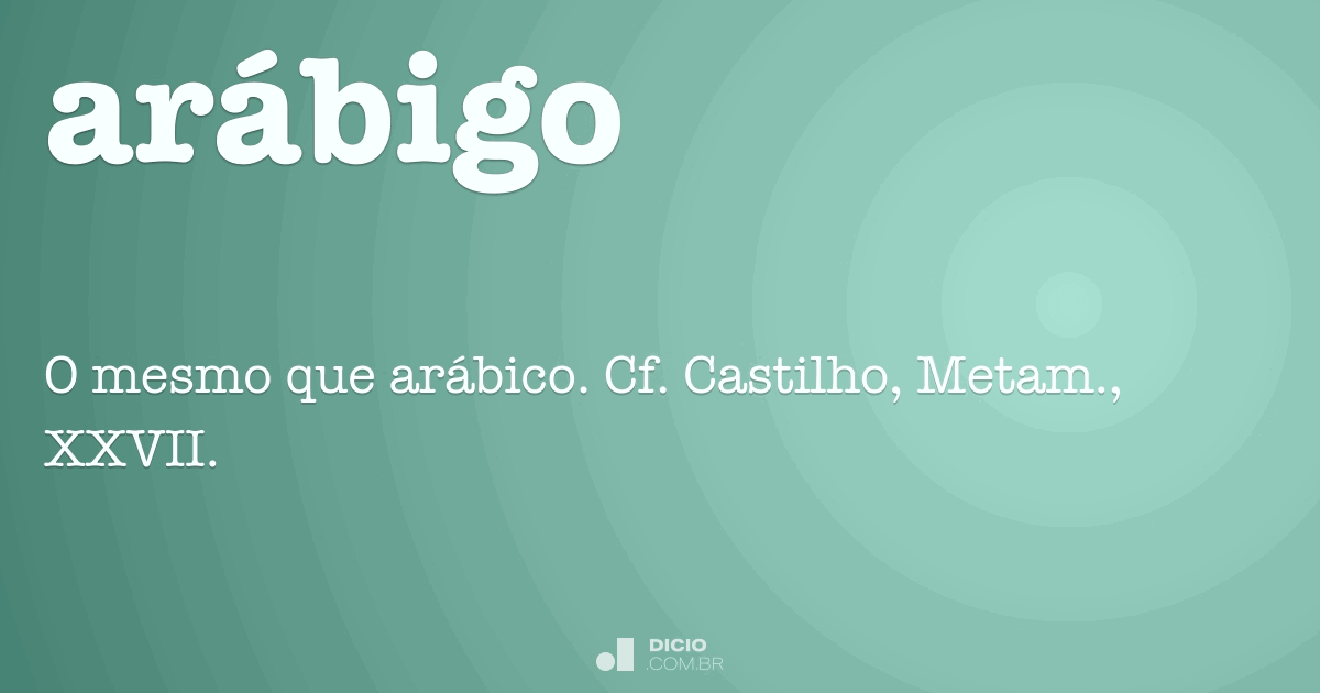 Arábigo - Dicio, Dicionário Online de Português