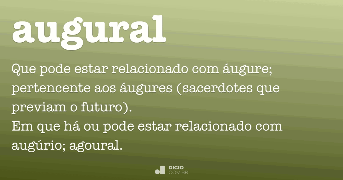 Augural - Dicio, Dicionário Online de Português