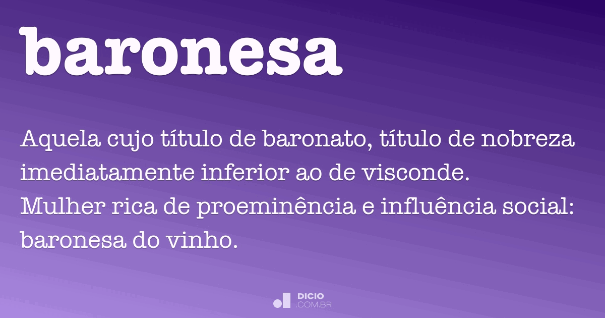 Baronesa - Dicio, Dicionário Online de Português