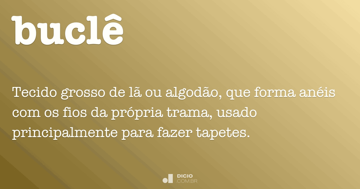 Buclê - Dicio, Dicionário Online de Português
