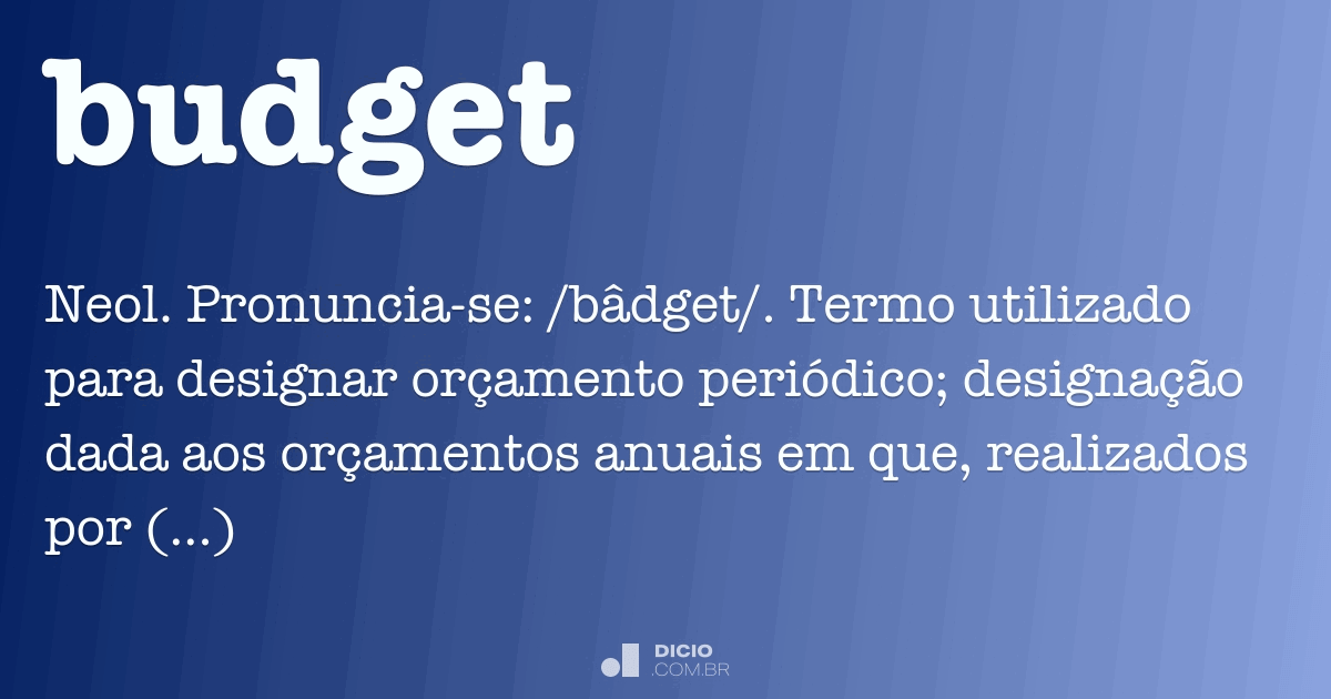 Budget - Dicio, Dicionário Online de Português
