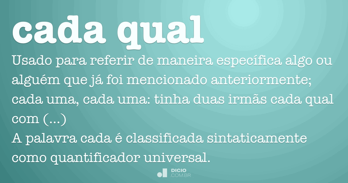 Cada qual - Dicio, Dicionário Online de Português