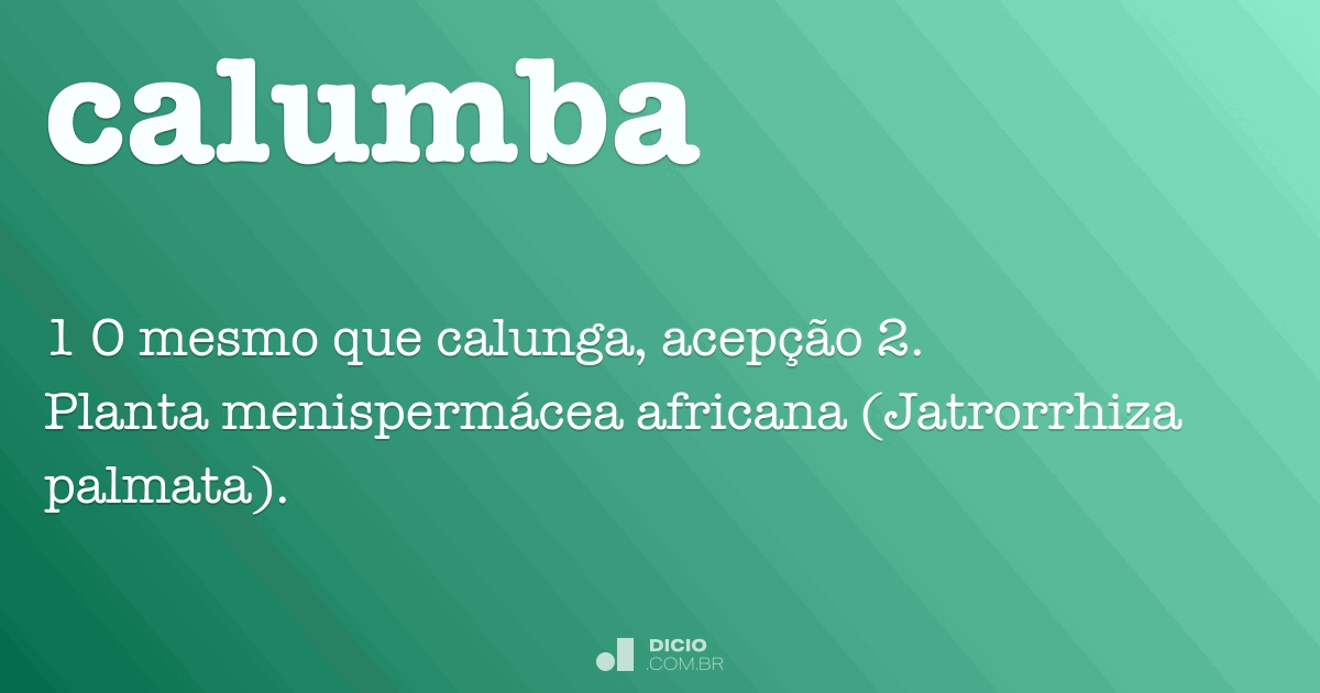 Calumba - Dicio, Dicionário Online de Português