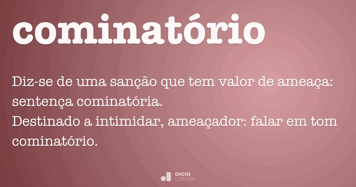 Cominatório - Dicio, Dicionário Online de Português