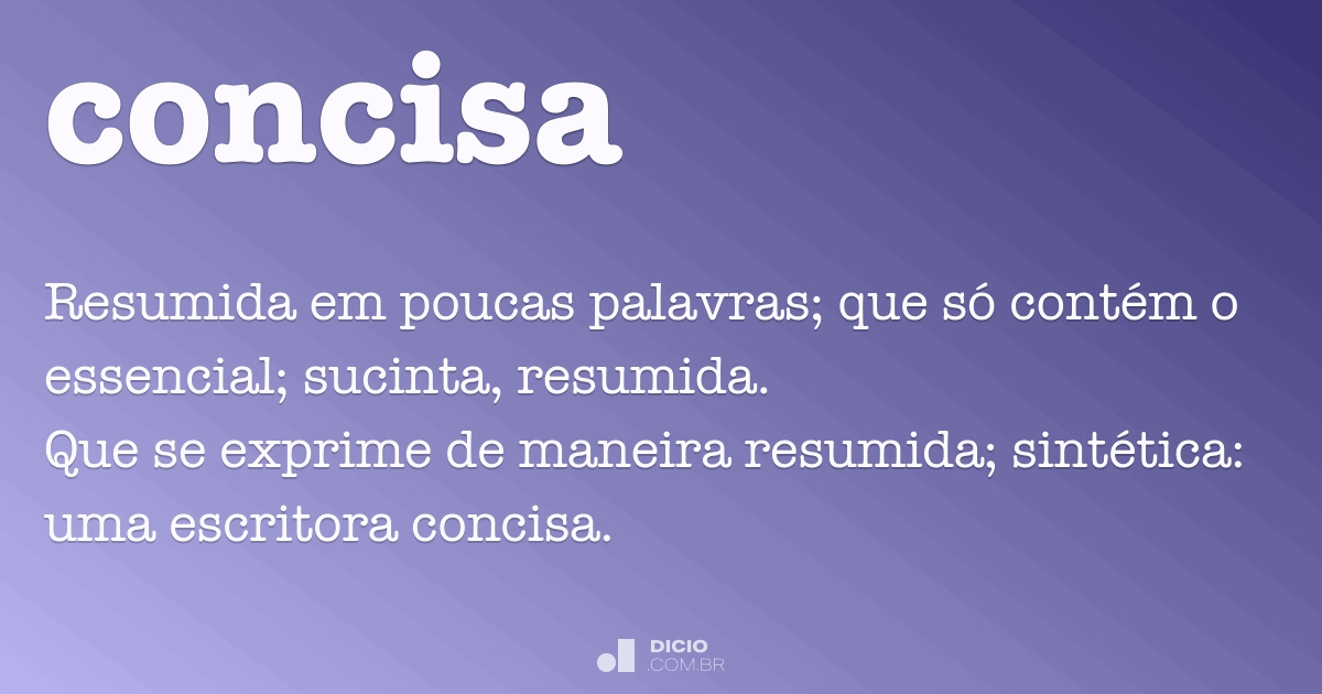 Concisa - Dicio, Dicionário Online de Português
