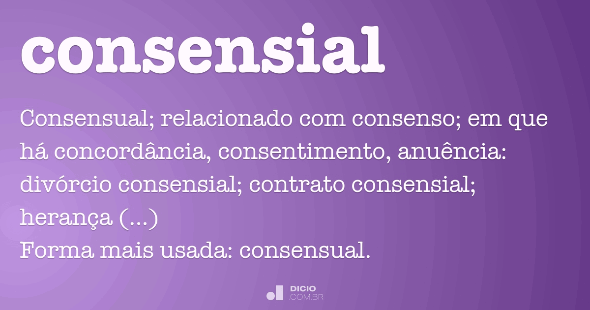Consensial - Dicio, Dicionário Online de Português