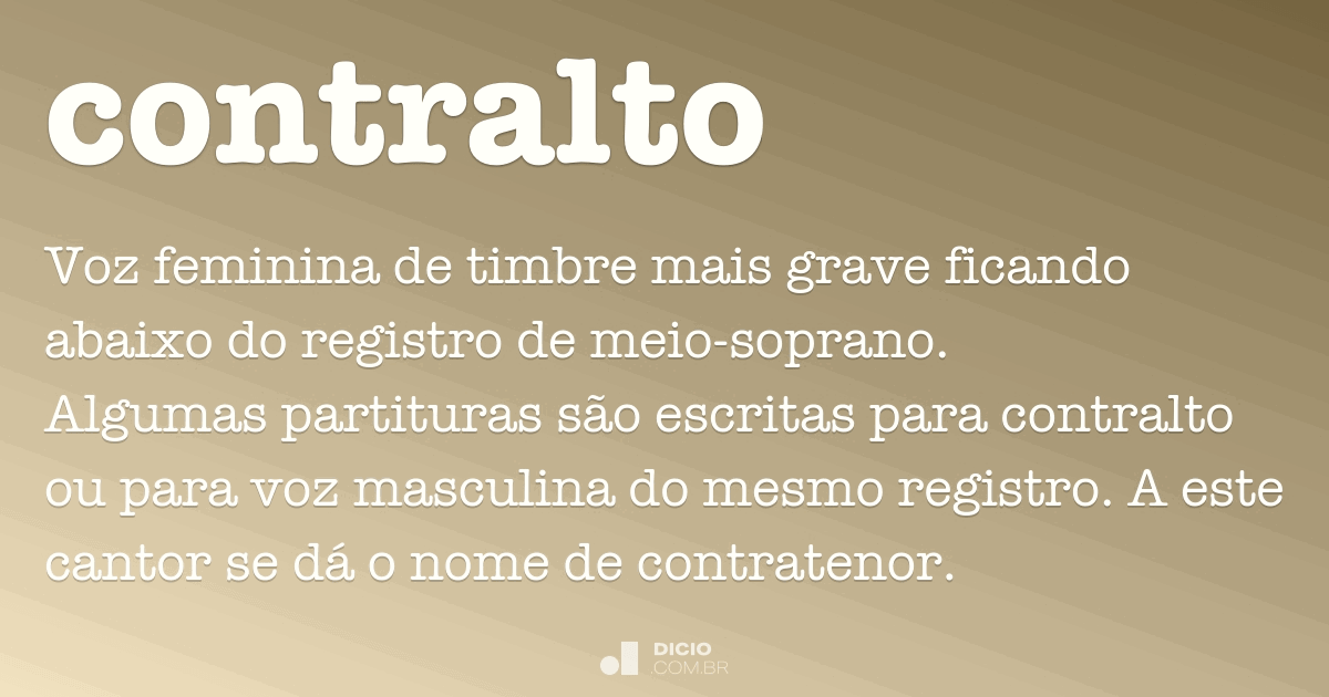 Contralto - Dicio, Dicionário Online de Português