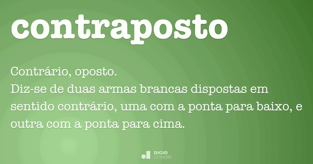 Contraposto - Dicio, Dicionário Online de Português
