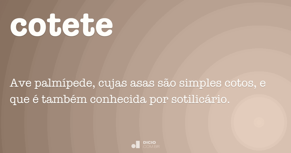 Cotete - Dicio, Dicionário Online de Português