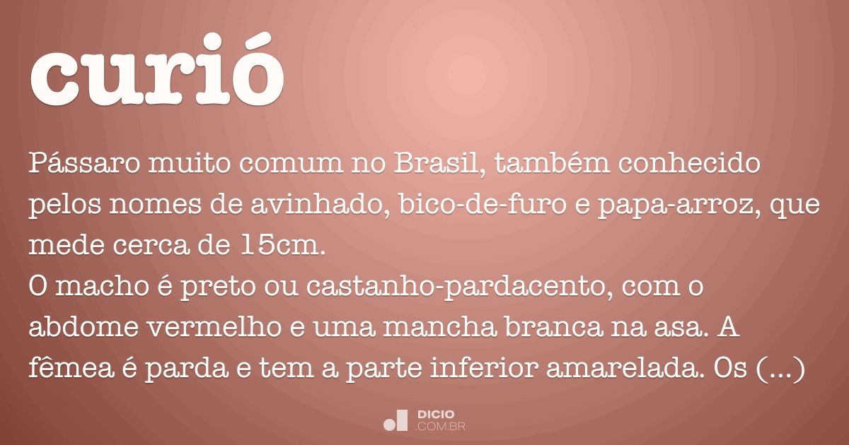 Curió - Dicio, Dicionário Online de Português
