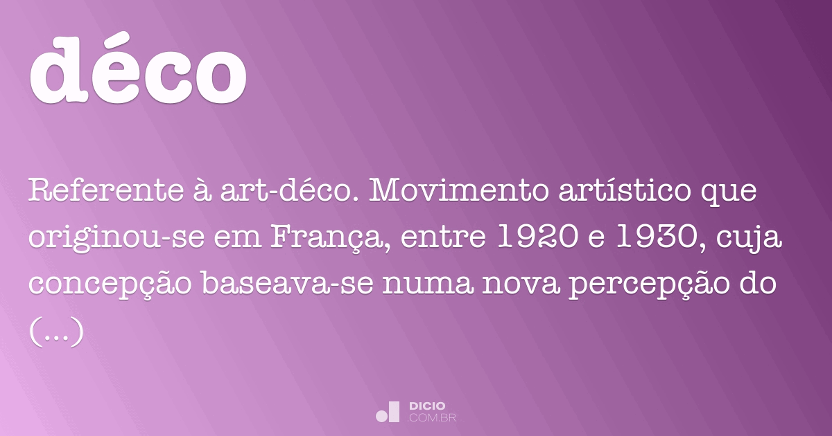 Déco - Dicio, Dicionário Online de Português
