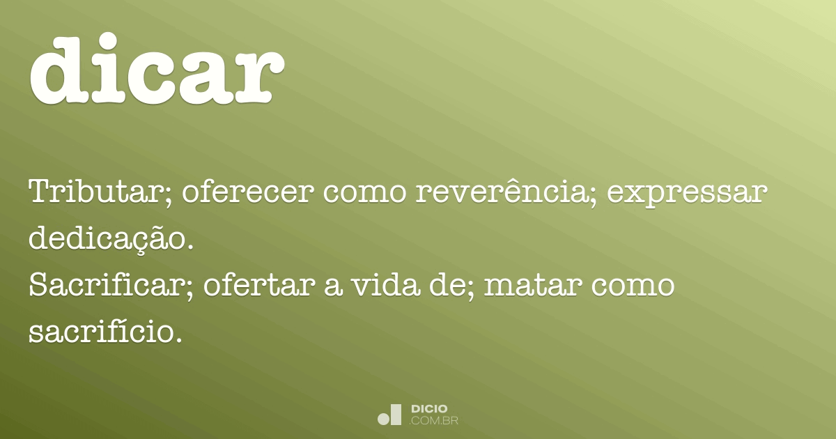 Dicar - Dicio, Dicionário Online de Português