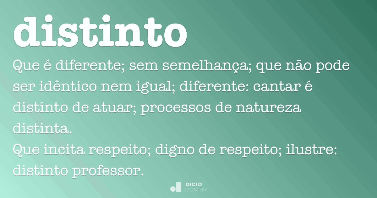 Distinto - Dicio, Dicionário Online de Português