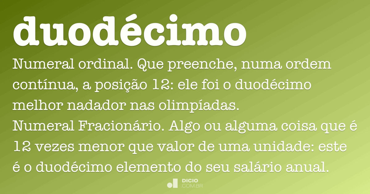 Duodécimo - Dicio, Dicionário Online de Português