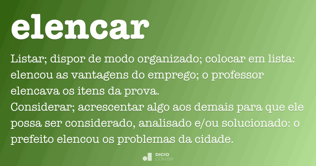 Elencar - Dicio, Dicionário Online de Português