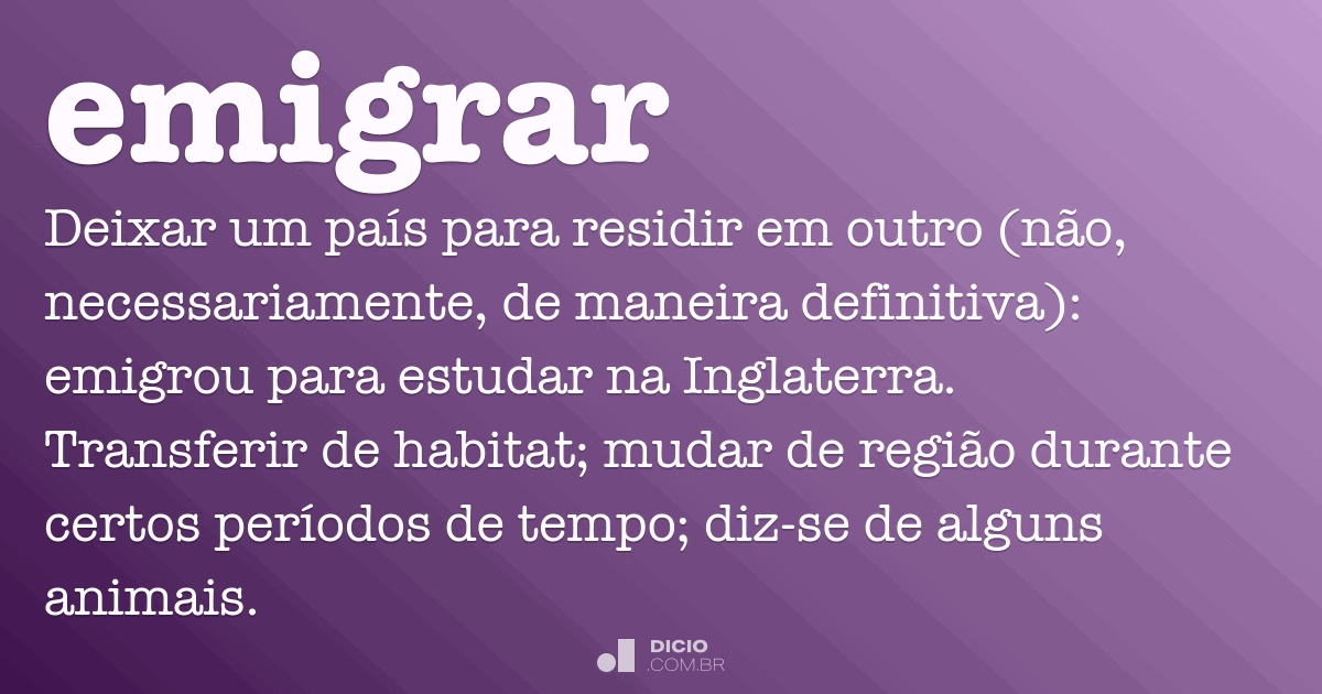 Emigrar - Dicio, Dicionário Online de Português