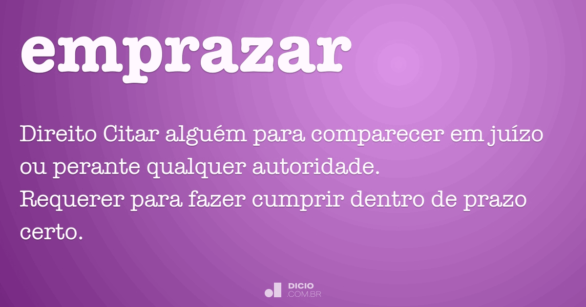 Emprazar - Dicio, Dicionário Online de Português
