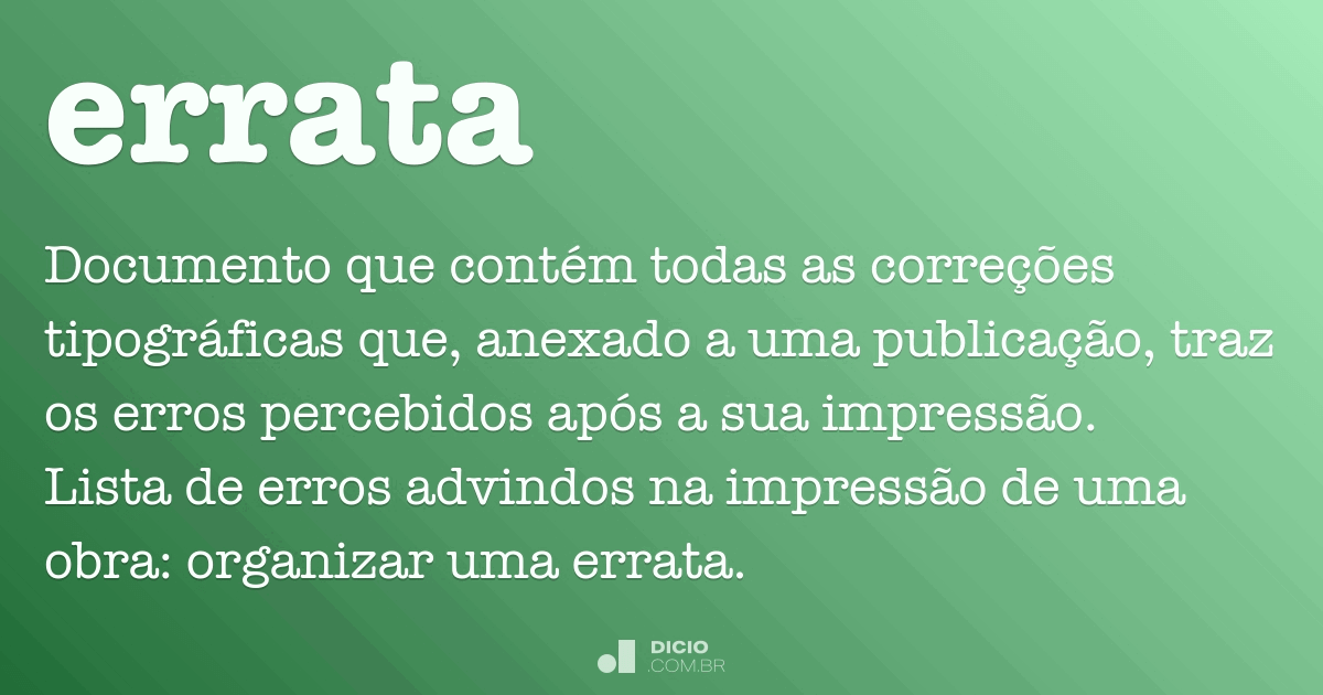 Errata - Dicio, Dicionário Online de Português