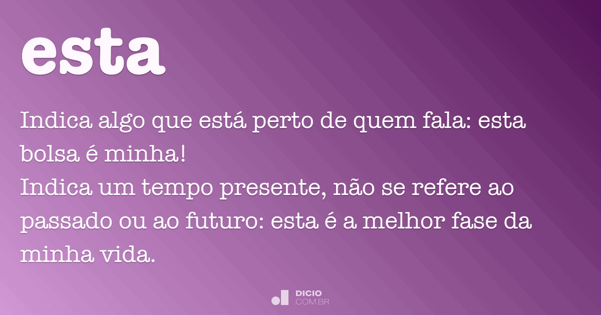 Esta - Dicio, Dicionário Online de Português