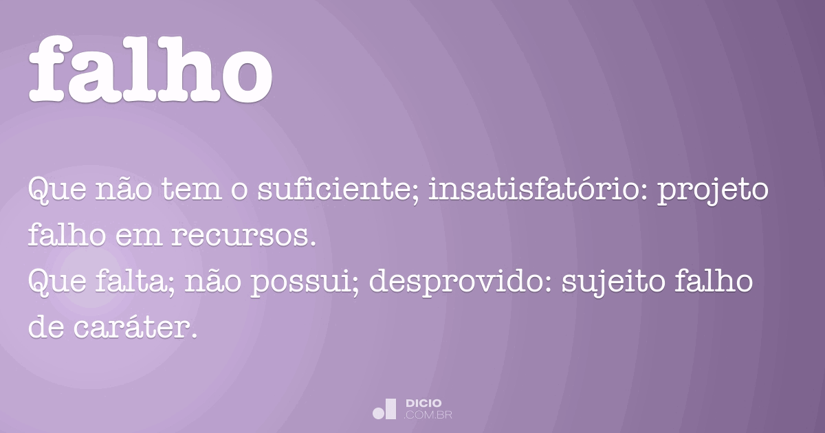 Falho - Dicio, Dicionário Online de Português