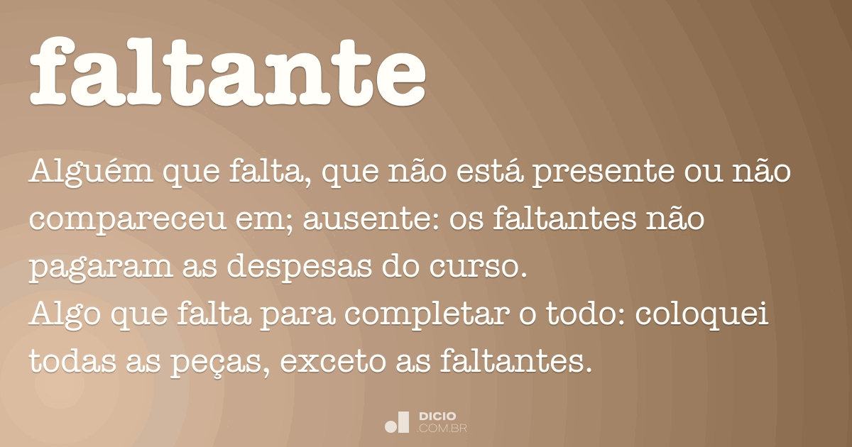 Faltante - Dicio, Dicionário Online de Português