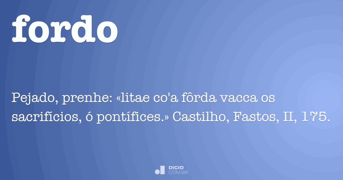 Fordo - Dicio, Dicionário Online de Português
