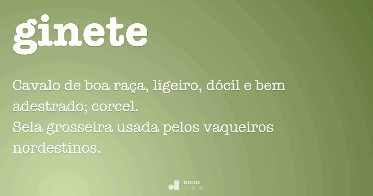 Ginete - Dicio, Dicionário Online de Português