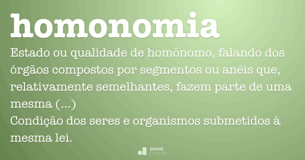 Homonomia - Dicio, Dicionário Online de Português
