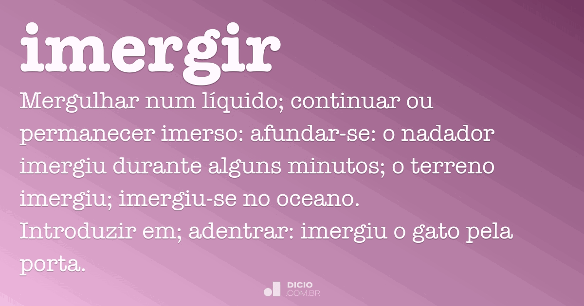 Imergir - Dicio, Dicionário Online de Português