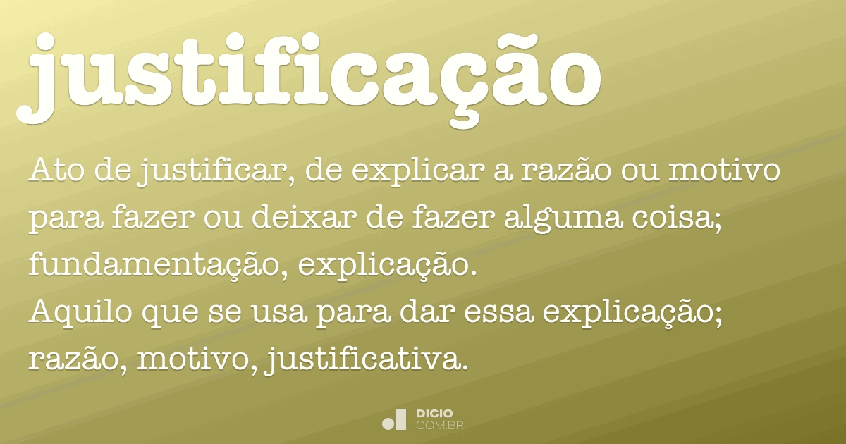 Justificação - Dicio, Dicionário Online de Português