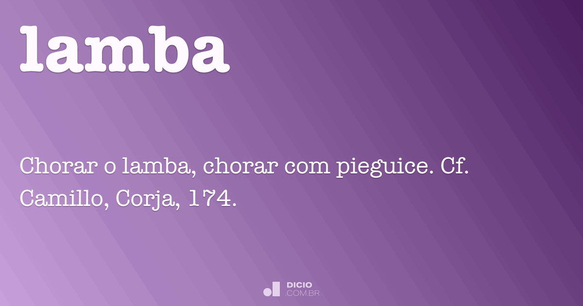 Lamba - Dicio, Dicionário Online de Português