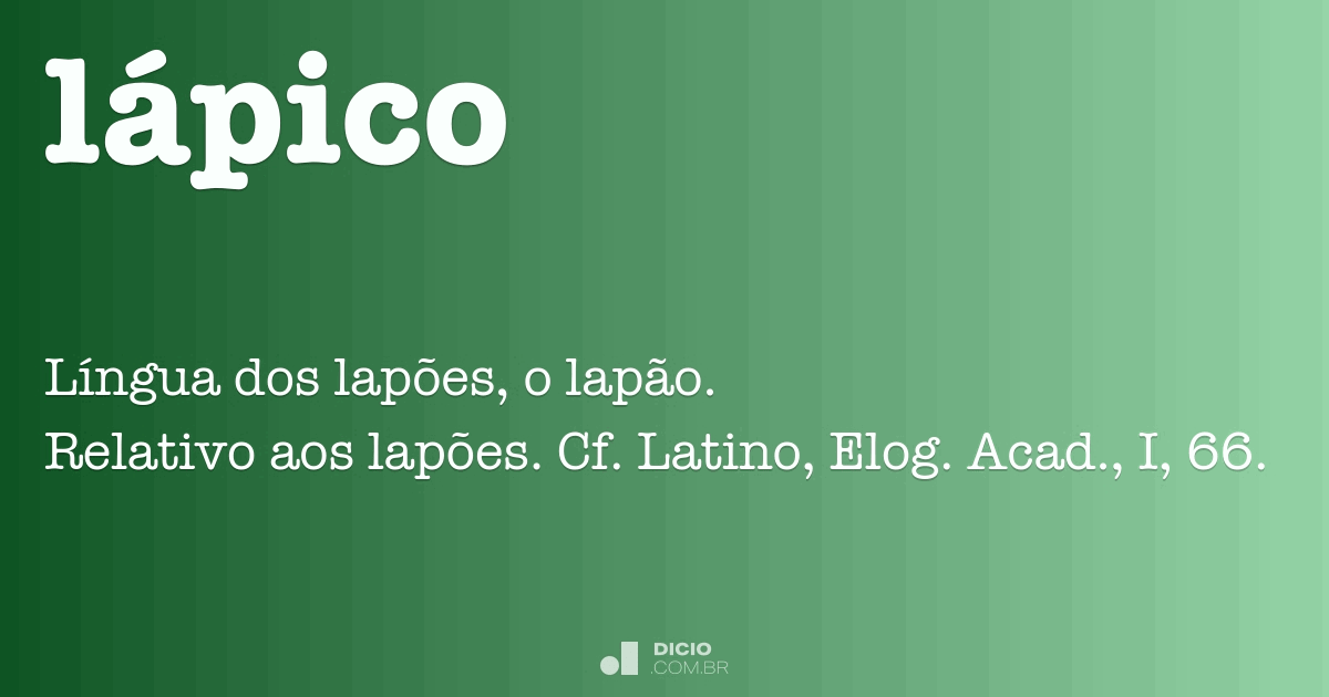Lápico - Dicio, Dicionário Online de Português