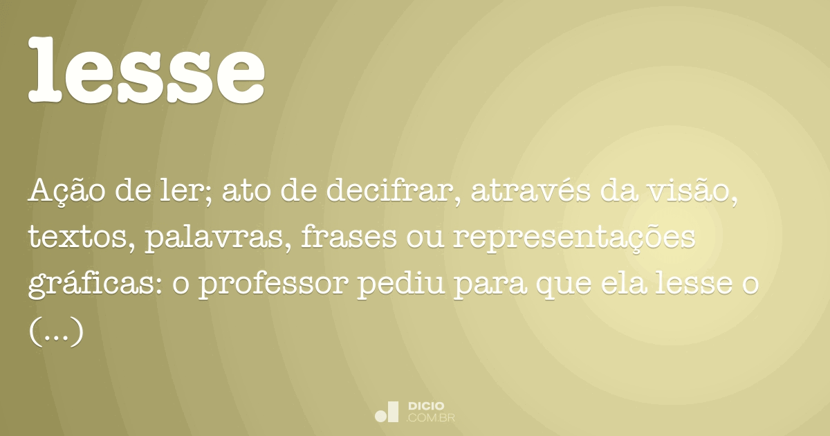 Lesse - Dicio, Dicionário Online de Português