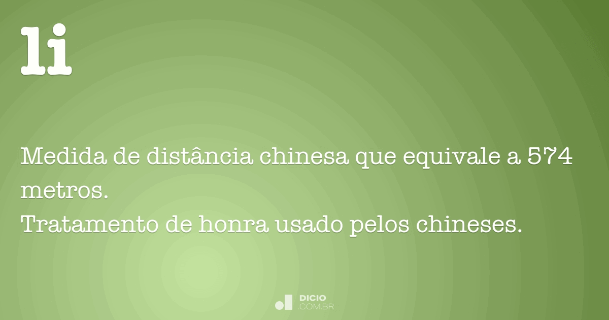 Li - Dicio, Dicionário Online de Português