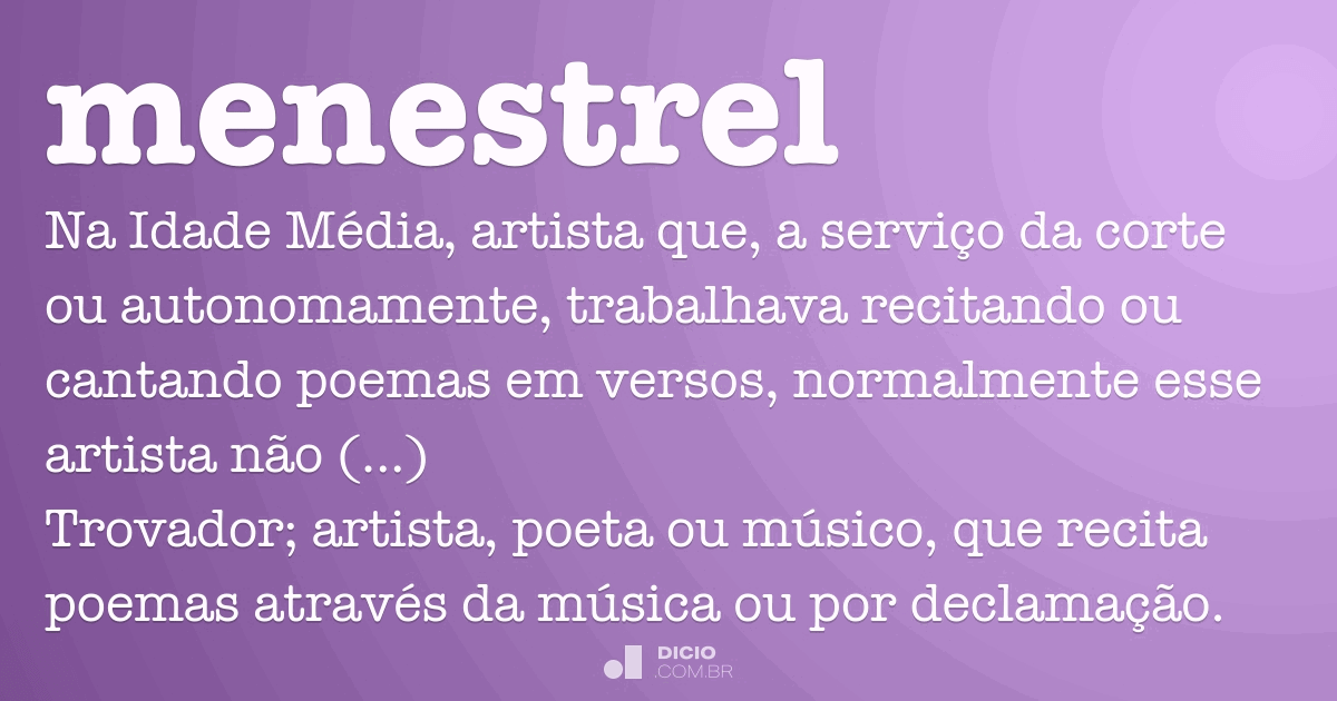 Menestrel - Dicio, Dicionário Online de Português