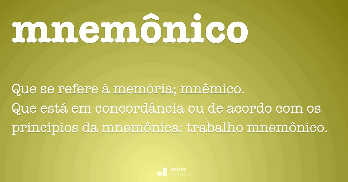 Mnemônico - Dicio, Dicionário Online de Português