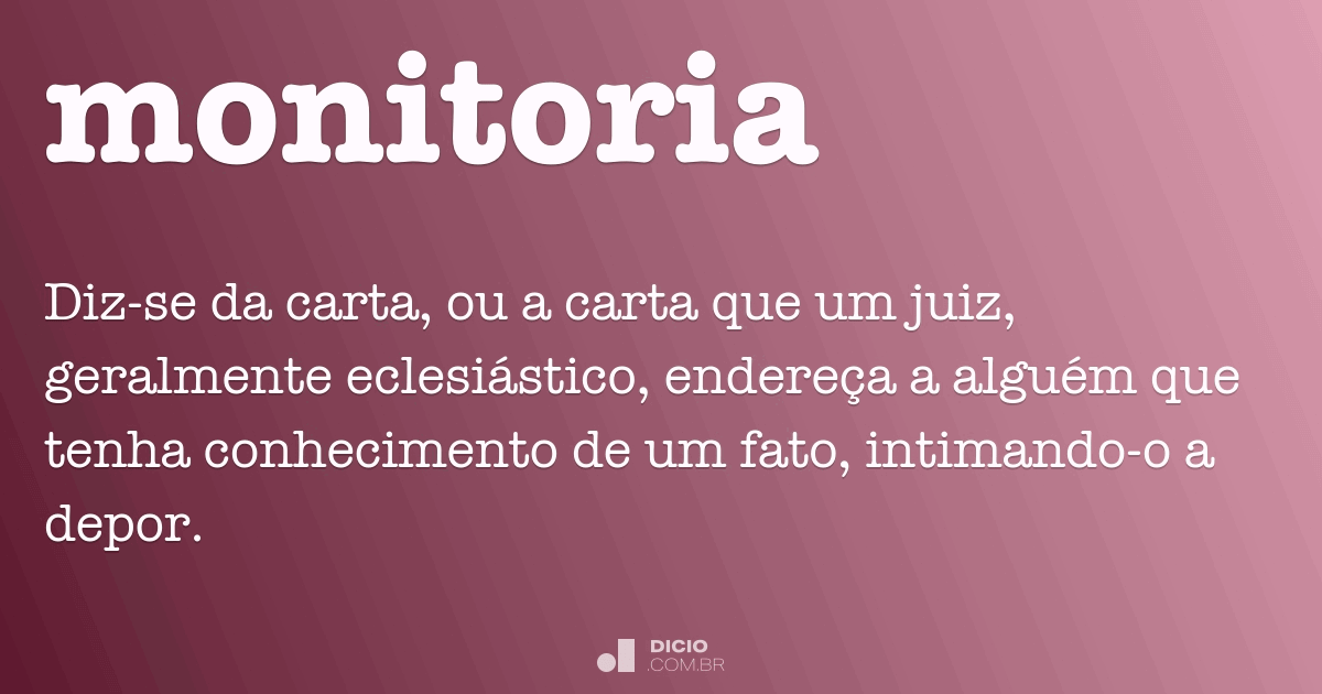 Monitoria - Dicio, Dicionário Online de Português