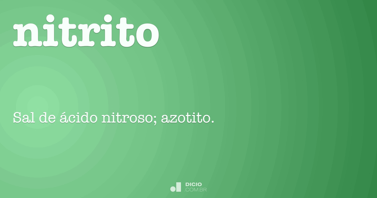 O Que Significa Nitritos - RETOEDU